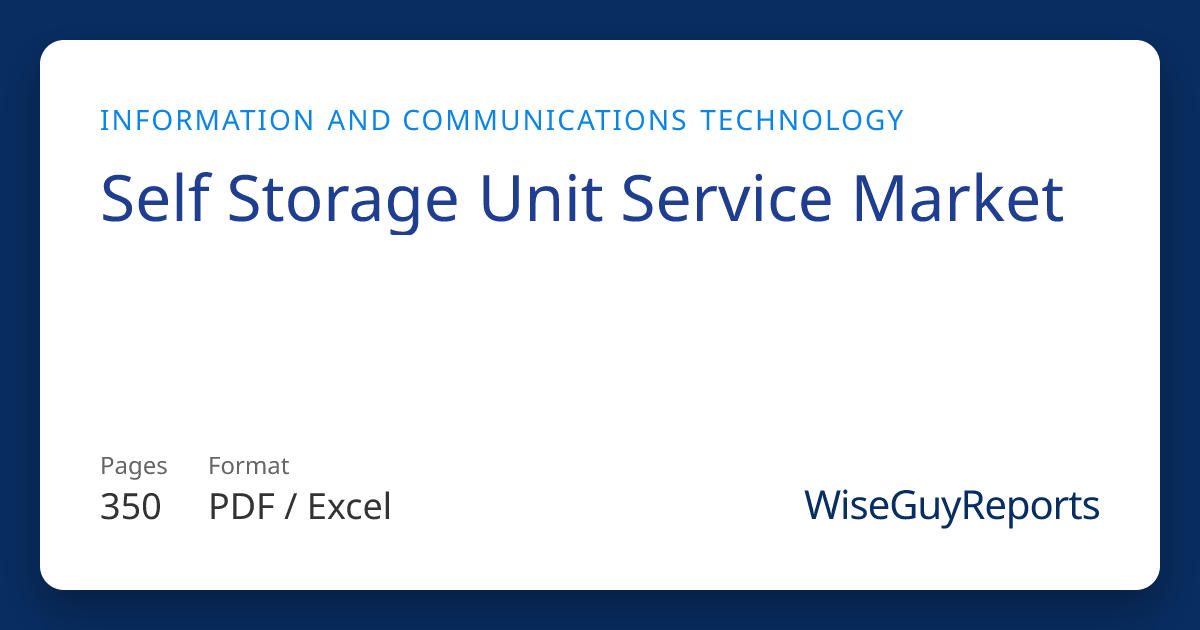 Self Storage Unit Service Market Value & Growth Outlook 2035 ...